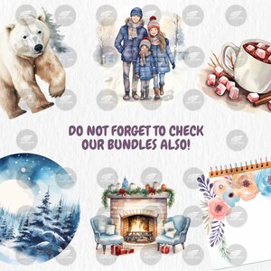 Watercolor January Clipart: Winter Holiday Illustrations (instant ...