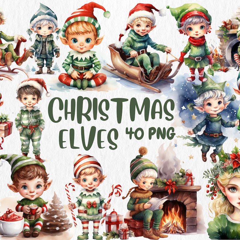 Elf Clipart - Etsy