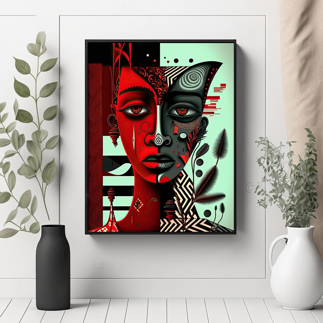 Emotional Dichotomy Digital Art Print Wall Art AI Generated AI Art ...