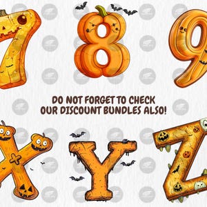 Halloween Alphabet Clipart: Spooky Decorative Font (PNG, Commercial Use ...