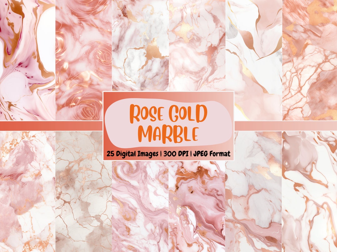 Rose Gold Marble Digital Paper: Seamless Texture (instant Download) - Etsy