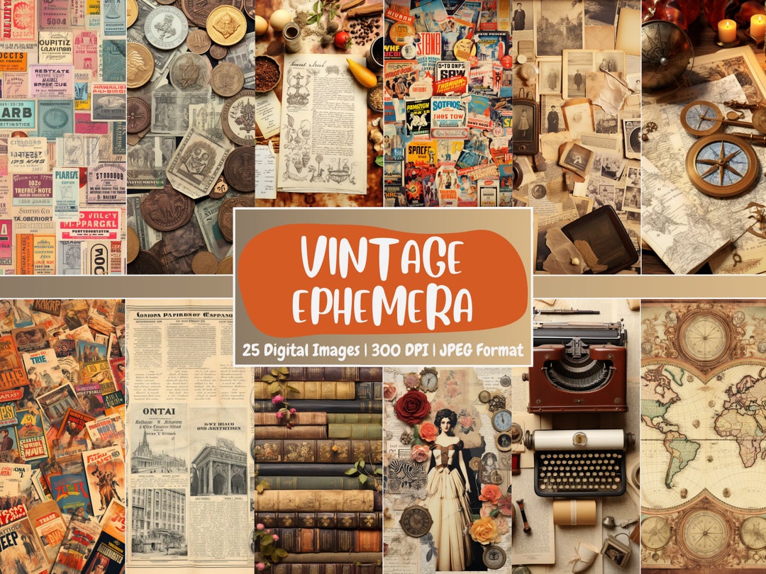 Vintage Ephemera Digital Paper | Vintage Newspaper Clippings, Victorian ...