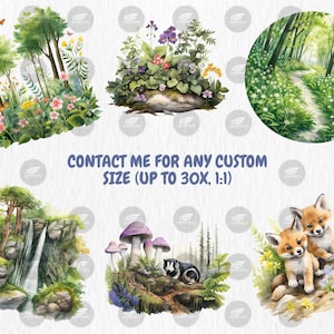 Watercolor Spring Woodland Clipart: Forest Animals, Nursery Decor ...