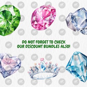Watercolor Diamonds Clipart | Jewelry, Wedding Ring, Colorful Gems ...