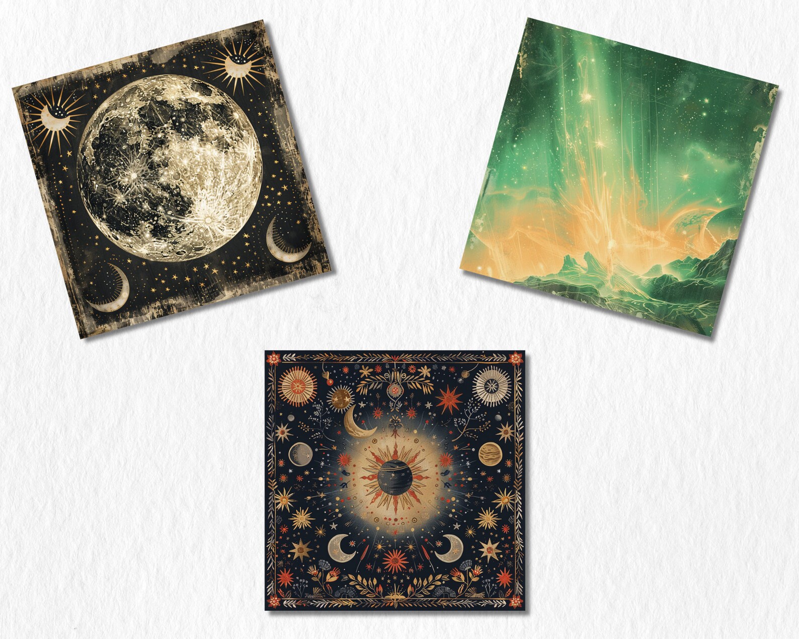 Vintage Celestial Digital Paper: Galactic Nebula, Starry Night (instant ...