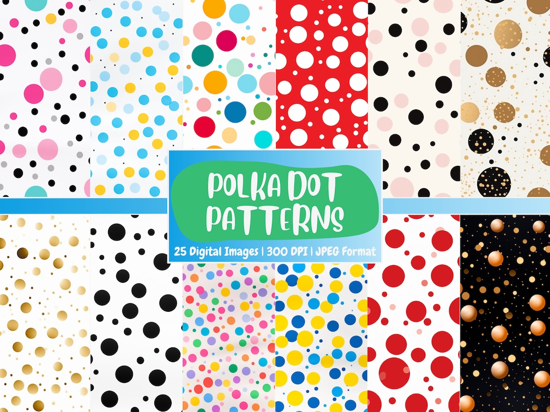 Colorful Polka Dot Patterns: Seamless Digital Paper (commercial Use) - Etsy