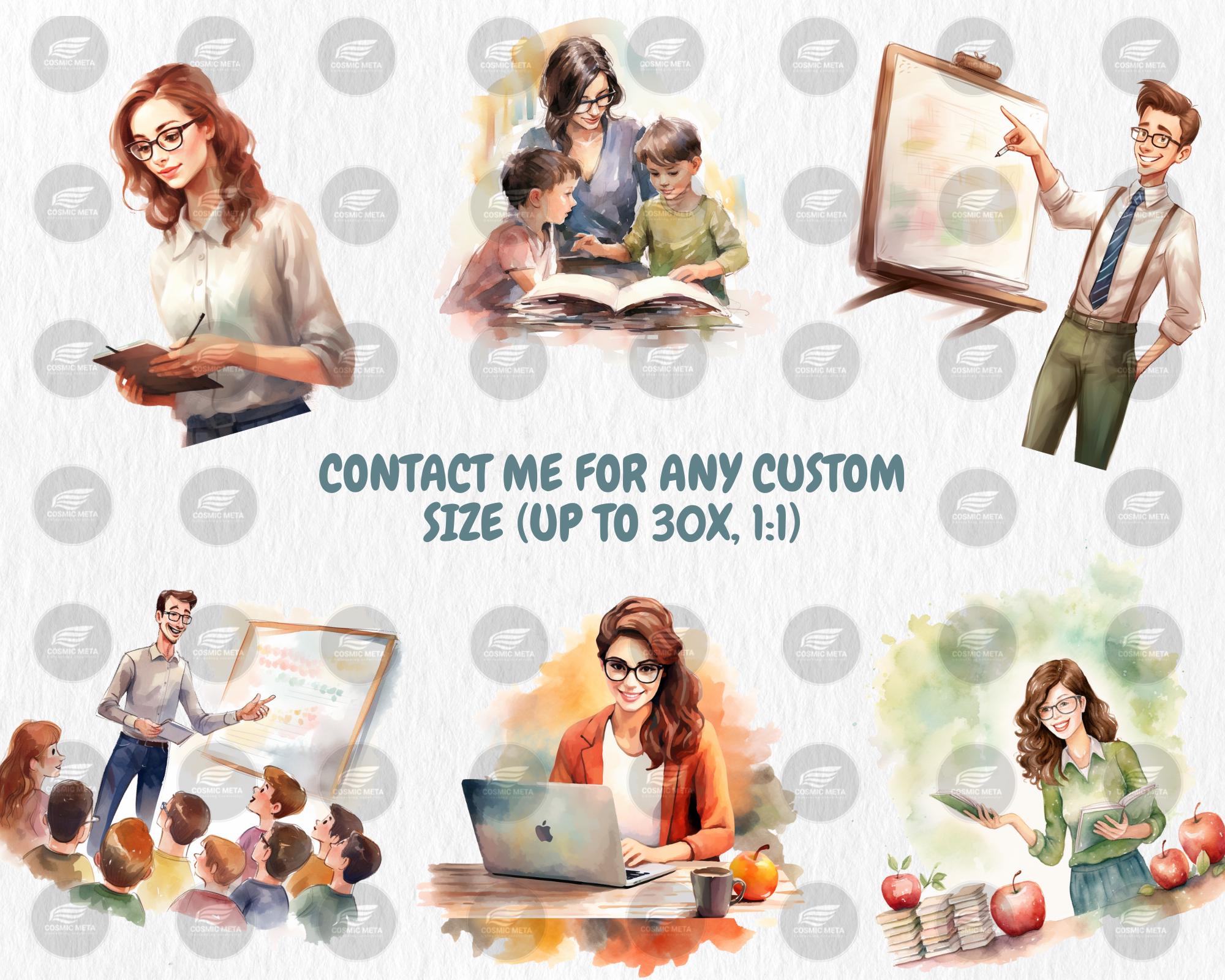 Watercolor Teacher Clipart: School Illustrations (instant Download) - Etsy
