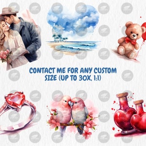 Watercolor Valentine's Day Clipart | Red Roses, Love Notes, Romantic ...