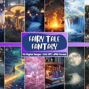 Fairy Tale Digital Paper: Whimsical Fantasy Backdrops (digital Download ...
