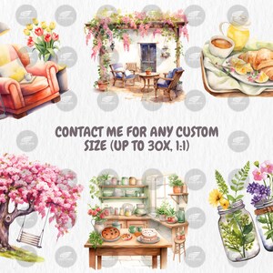 Watercolor Cozy Spring Clipart | Gardening, Flower, Floral Season ...