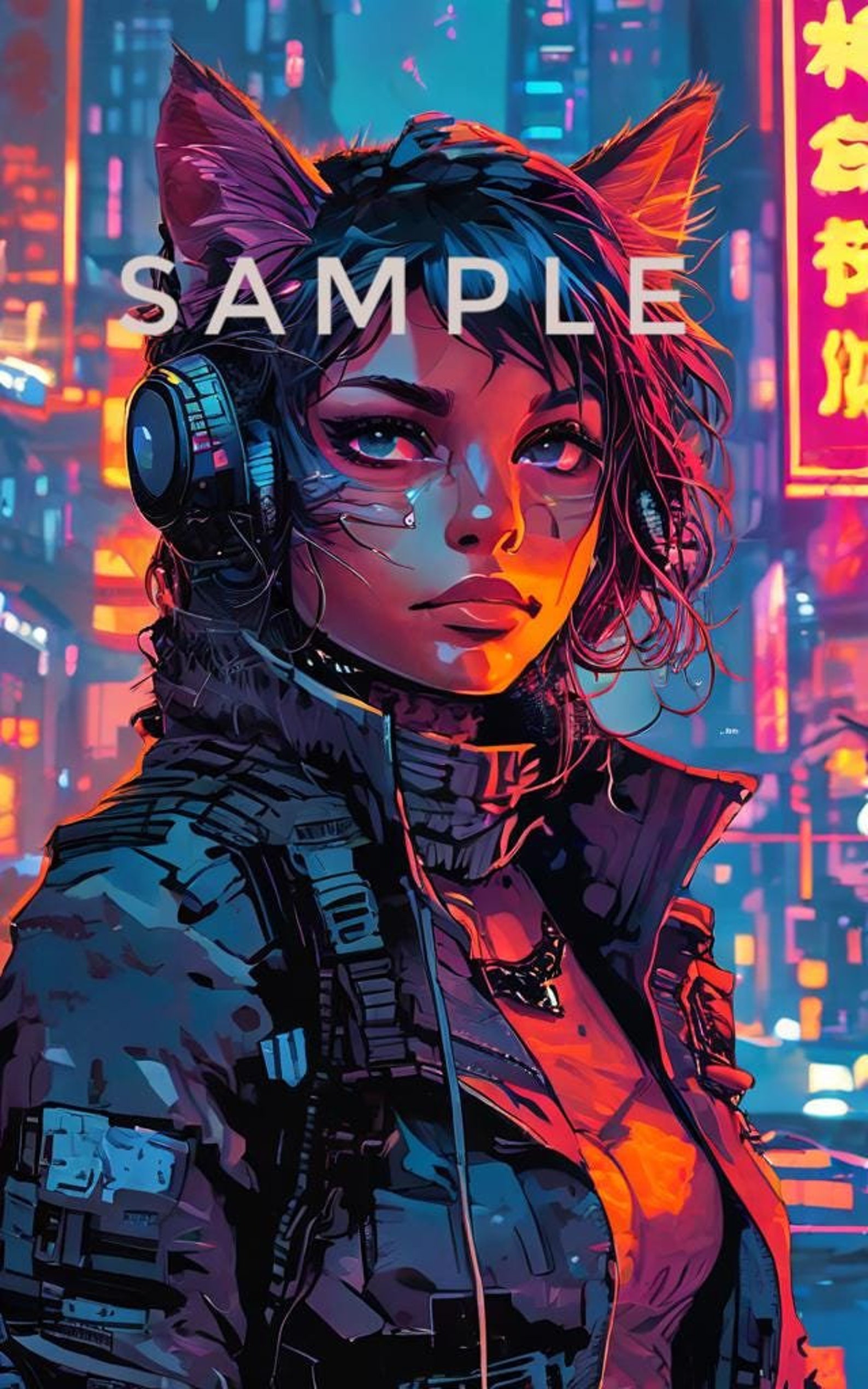 Beautiful Cyberpunk Teen Tough Girl in a Futuristic City Landscape ...