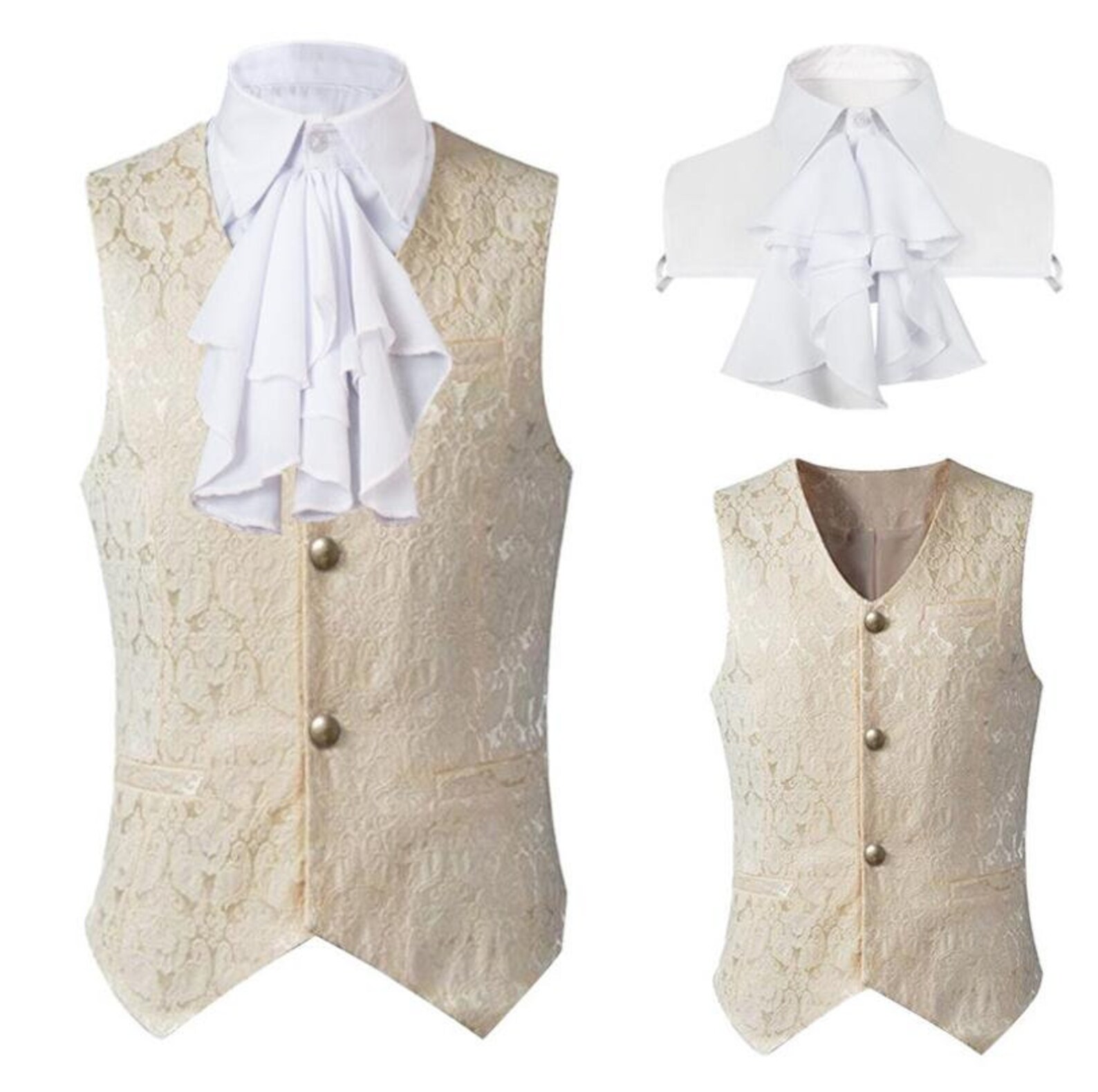 Men's Victorian 19th Century Waistcoat With Jabot Tie - Etsy