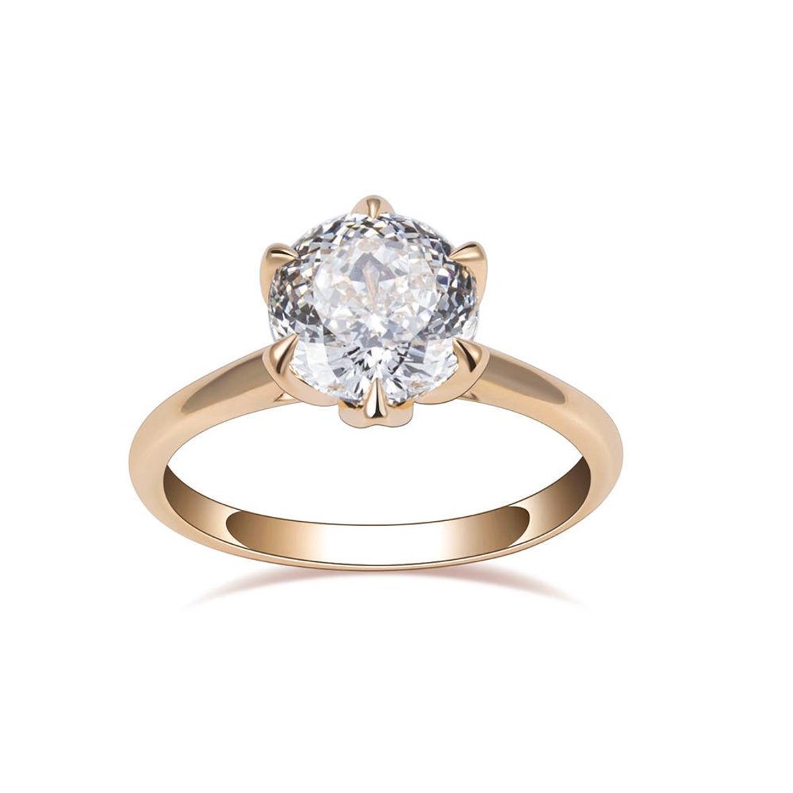 Lab Grown Diamond Solitaire Ring: Round Cut Cathedral Setting - Etsy