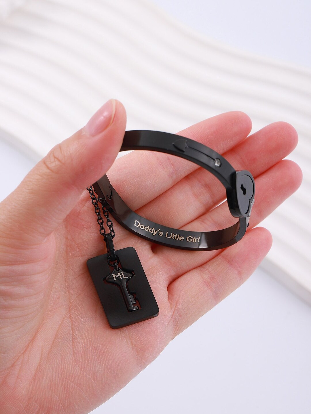 Daddy's Little Girl Permanent Locking Bracelet With Key Lock Pendant ...