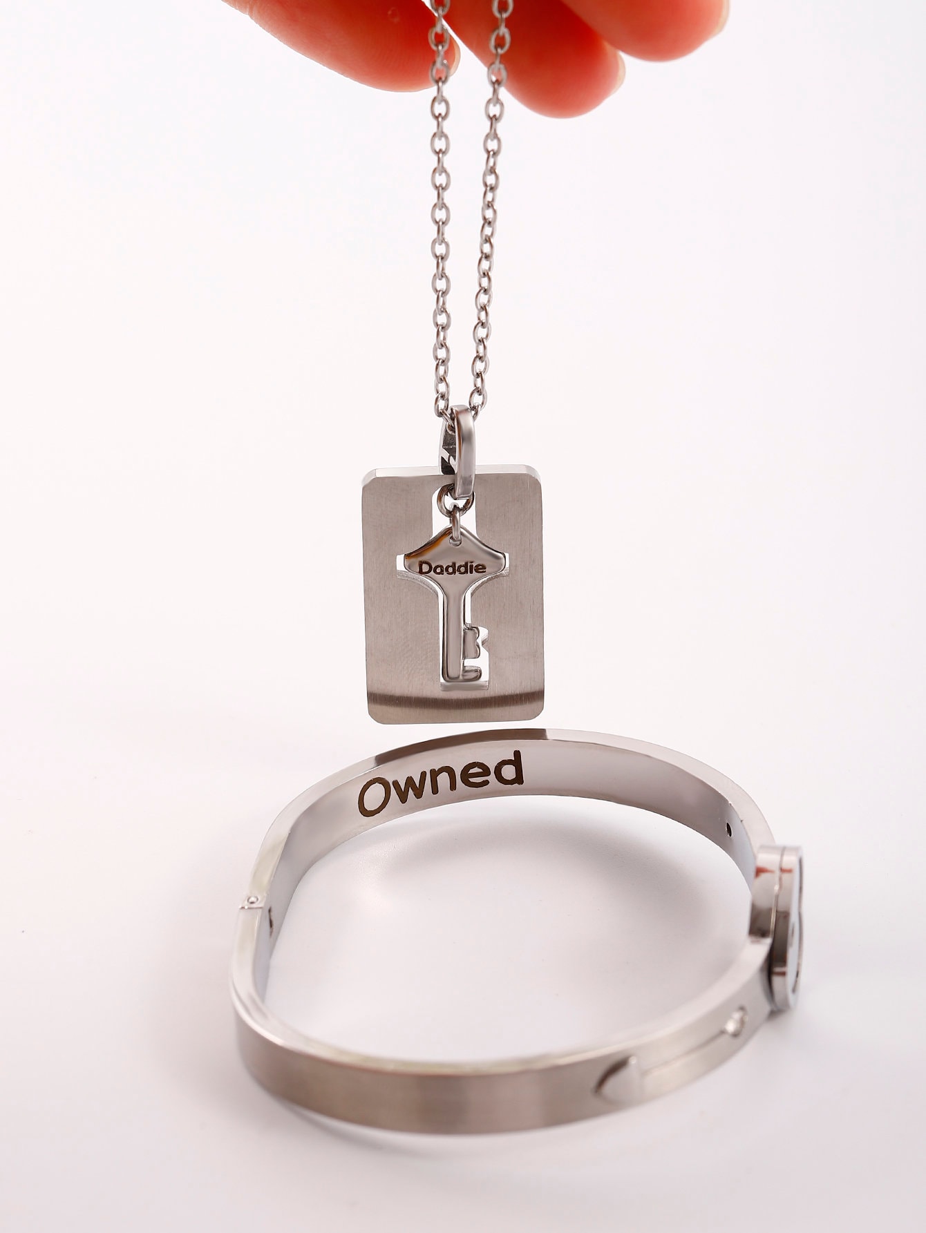Owned Permanent Locking Bracelet With Key Lock Pendant. Dom Sub Jewelry ...