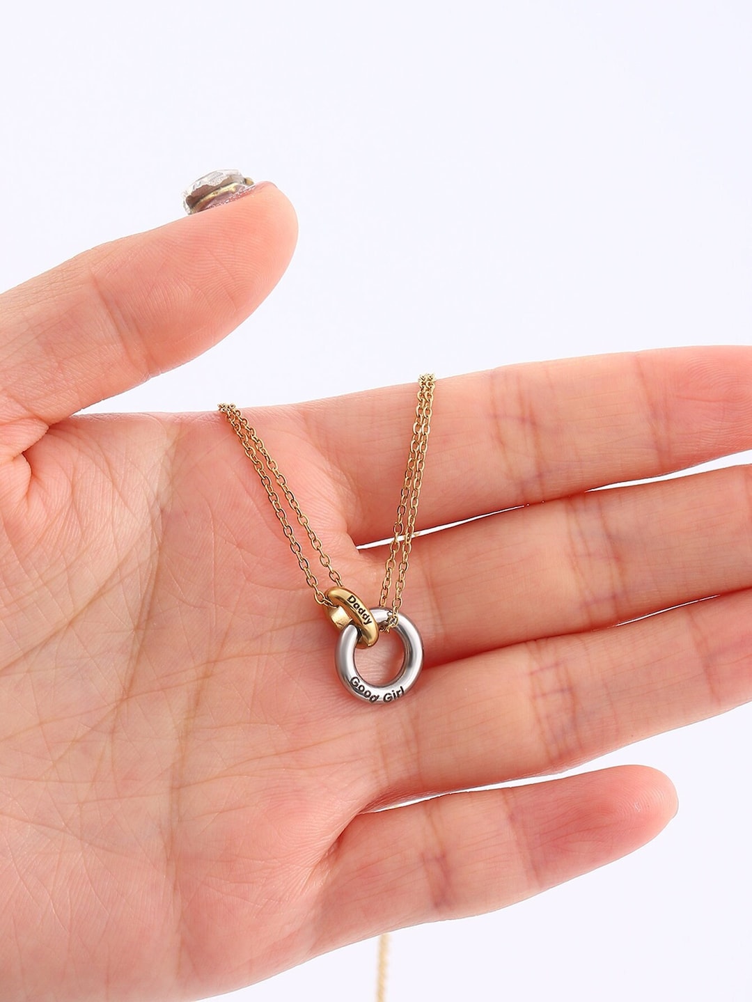 Good Girl - Discreet Day Collar, O Ring Engraved Necklace, Dom Sub ...