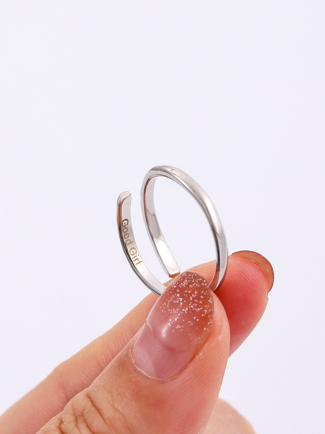 Good Girl Hidden Message Ring, Dom Sub Jewelry 925 Sterling Silver Ring ...