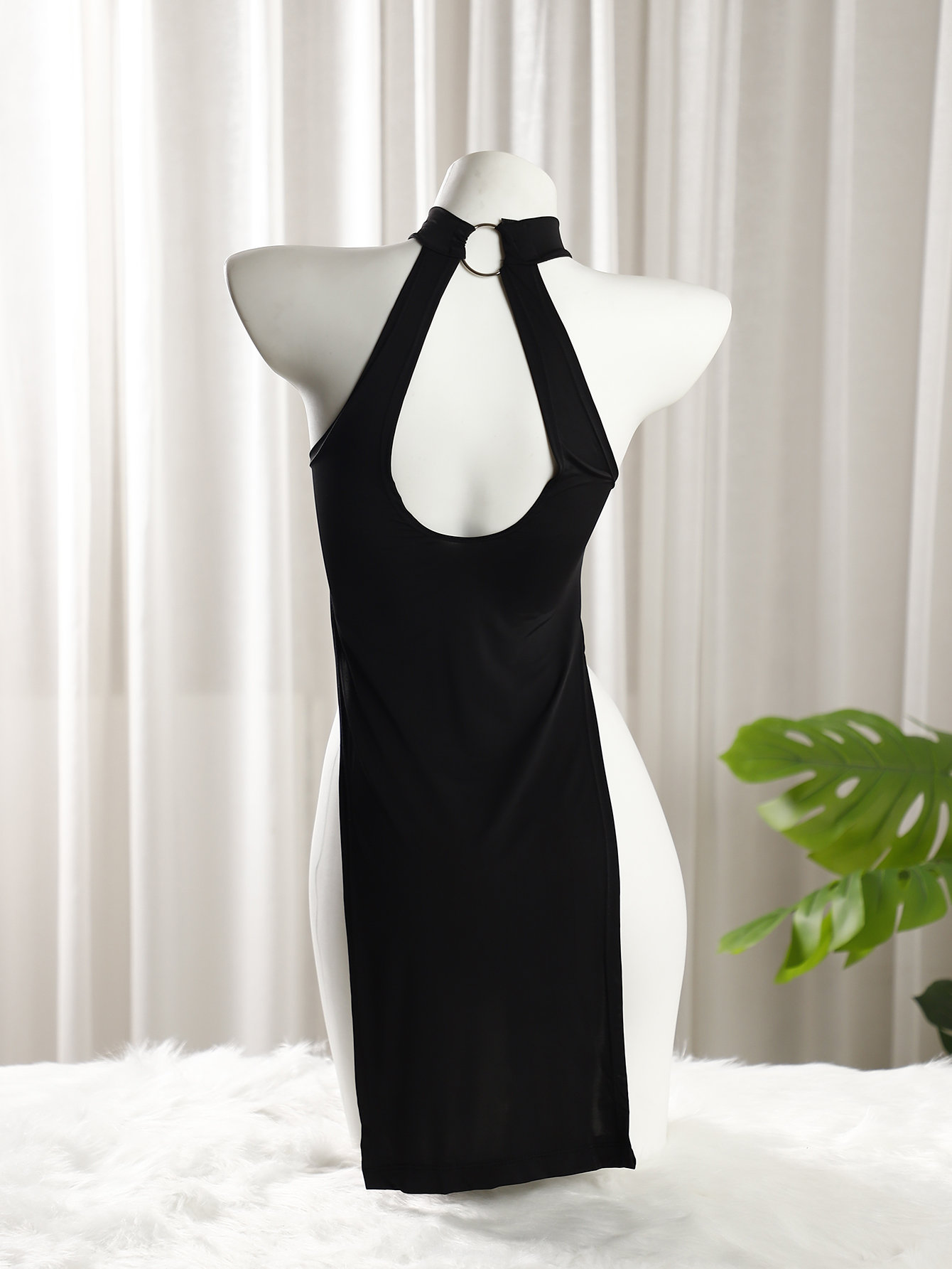Gorean Kajira High Slit Dress, Backless Dress Nightie for Women, Sheer ...