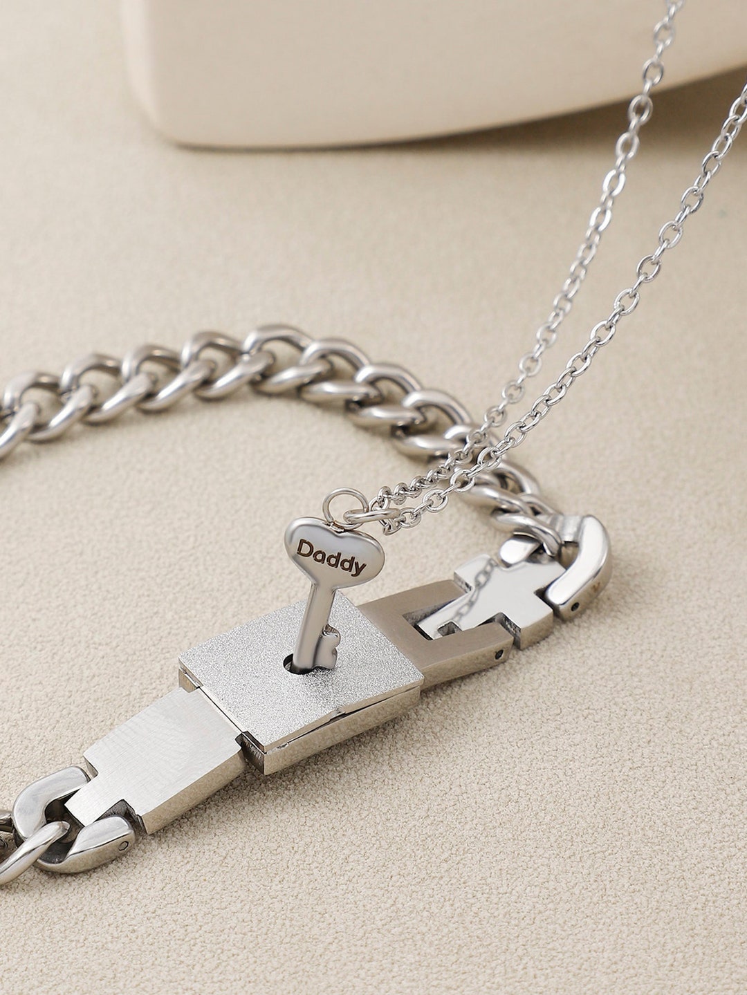 Good Girl Permanent Locking Bracelet With Key Lock Pendant. Dom Sub ...