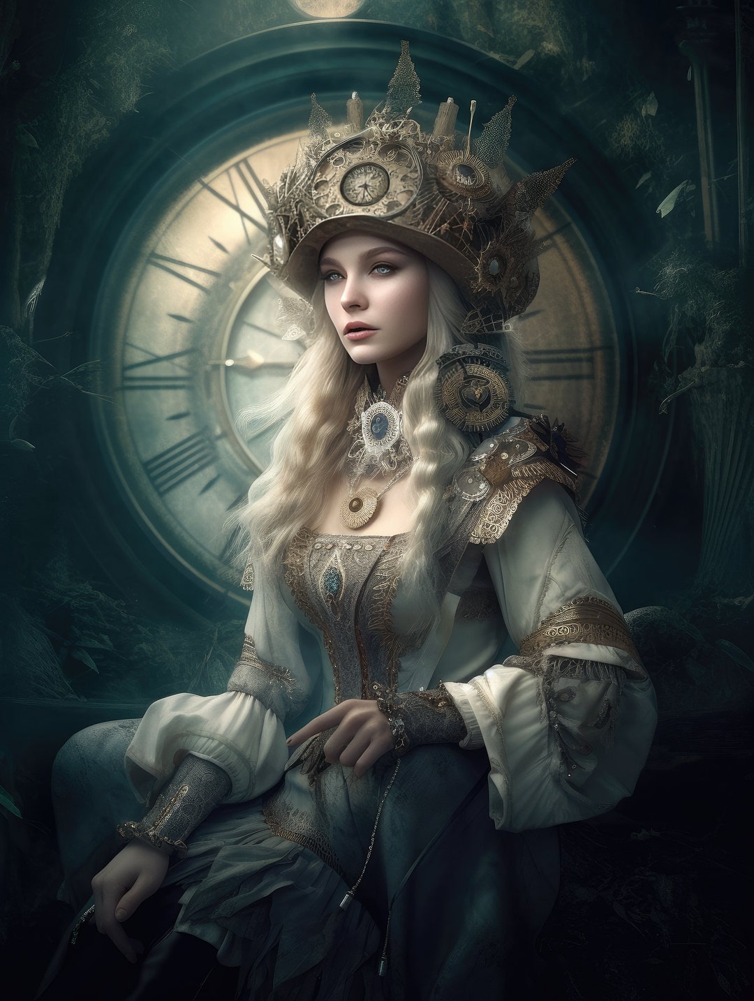 Mystical Forest Queen on Throne, Regal Lady, - Etsy