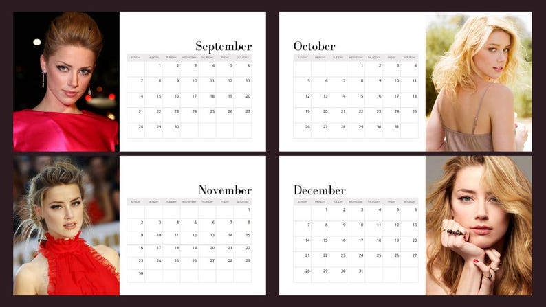 Amber Heard 2025 Calendar - Etsy