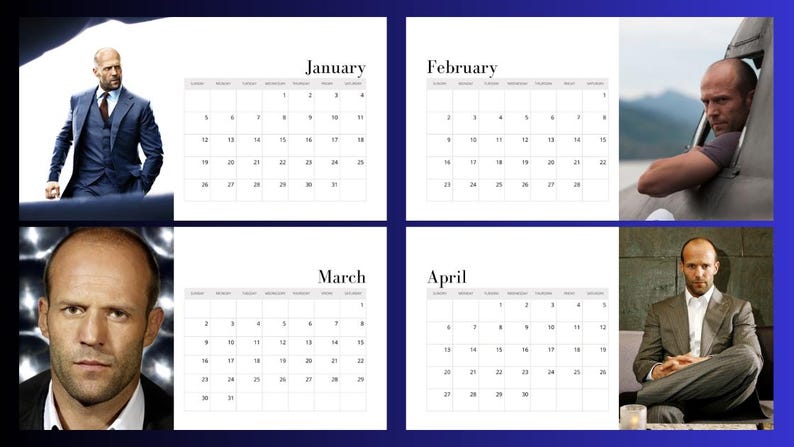 Jason Statham 2025 Calendar - Etsy