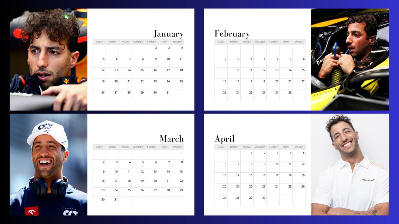 Daniel Ricciardo 2025 Calendar - Etsy
