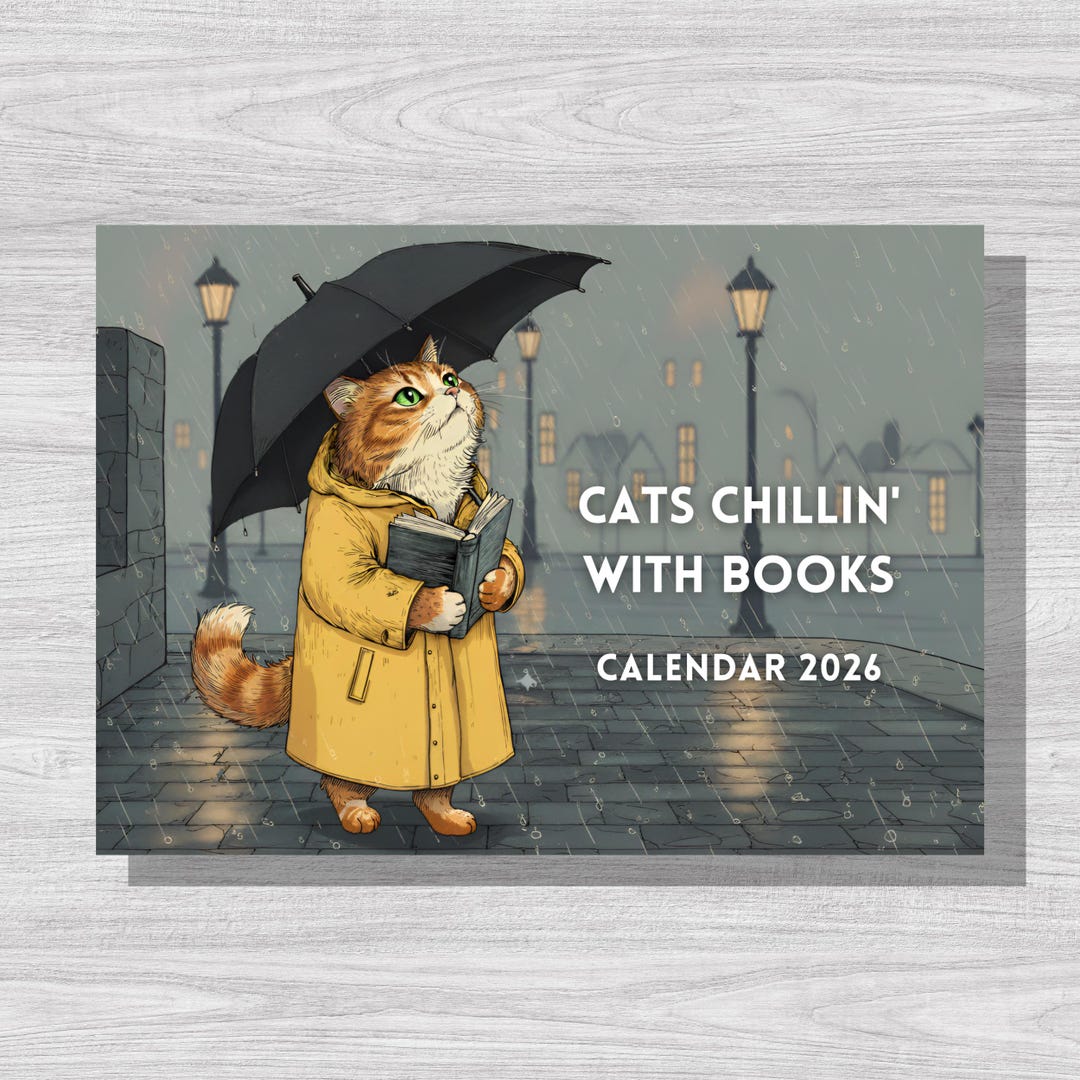 Cats Chillin' With Books 2026 Calendar - Etsy