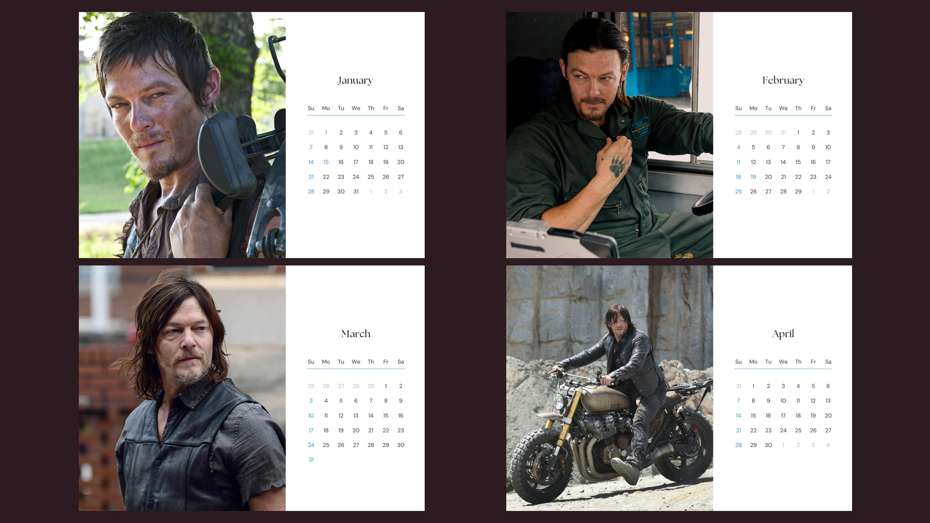 Norman Reedus 2024 Calendar - Etsy