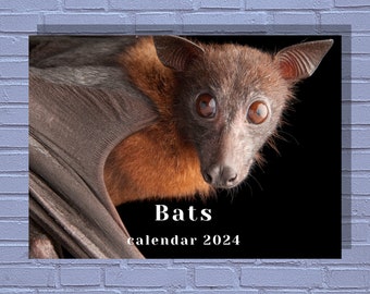 Bat Calendar 2024 Monthly Wall Calendar, A4 Size Hanging Calendar ...