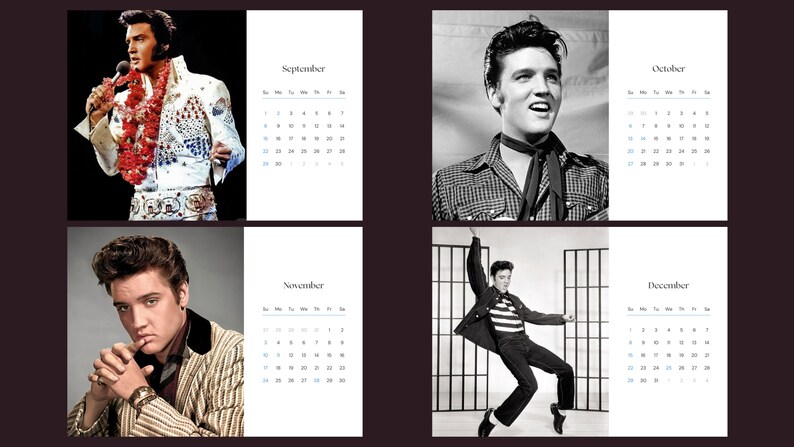 Elvis Presley 2024 Calendar - Etsy