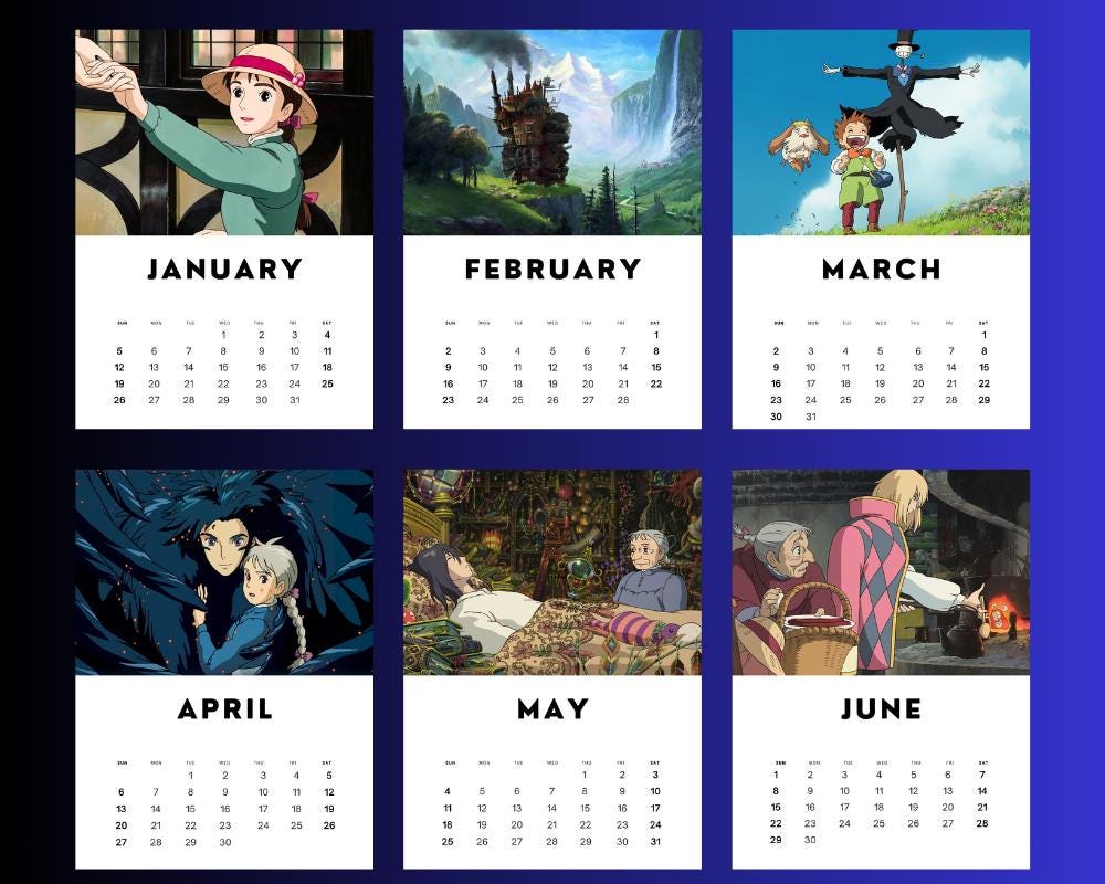 Howl Moving Castle 2025 Calendar - Etsy