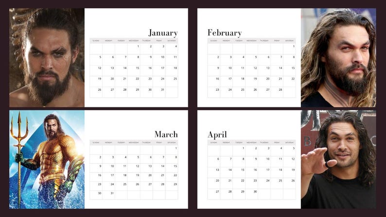 Jason Momoa 2025 Calendar - Etsy