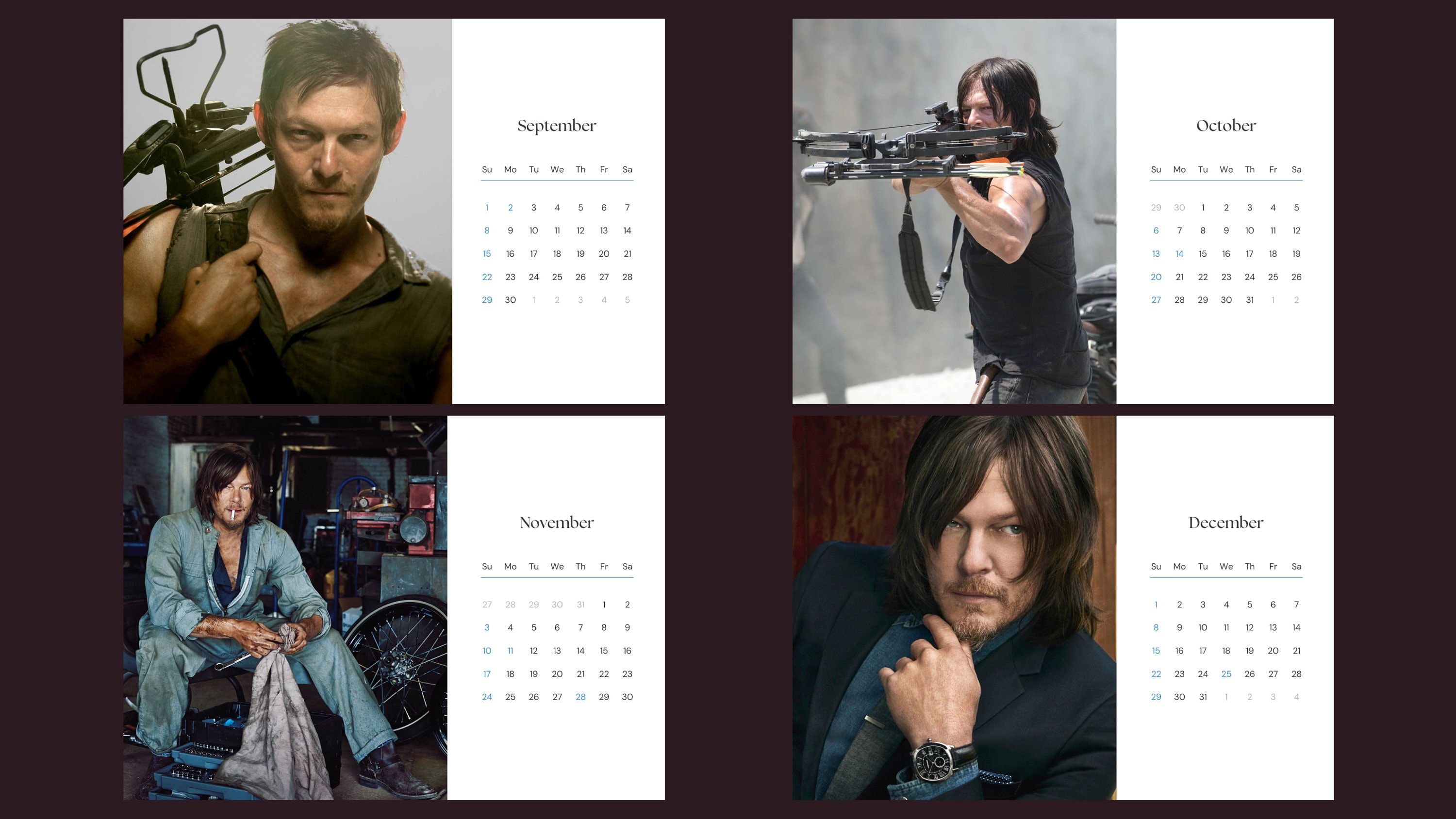 Norman Reedus 2024 Calendar - Etsy