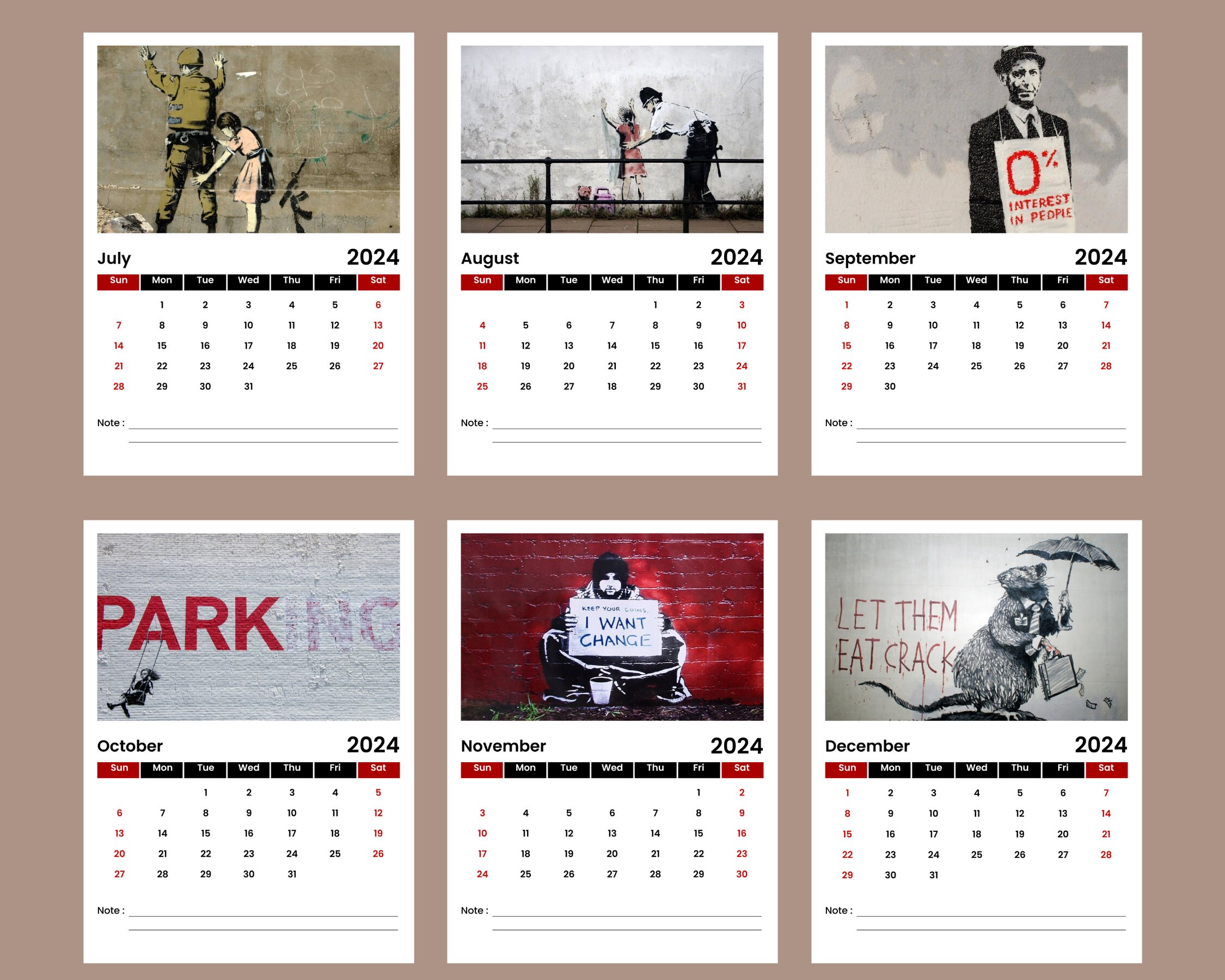Banksy 2024 Calendar - Etsy