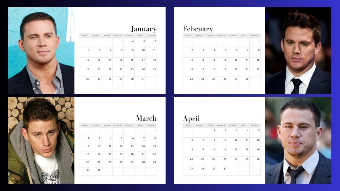Channing Tatum 2025 Calendar - Etsy