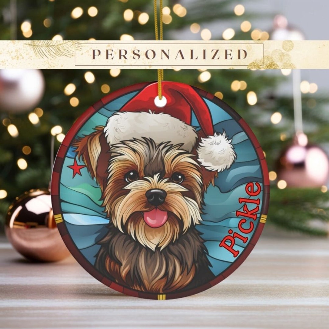 Customized Yorkie Christmas Ornament Yorkie Ornament Yorkie Gift Yorkie ...