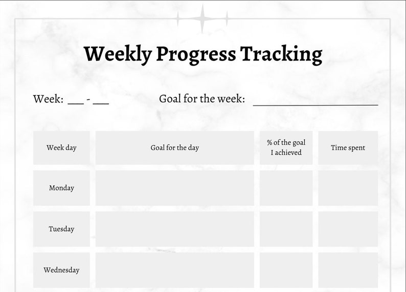 Progress Template - Etsy