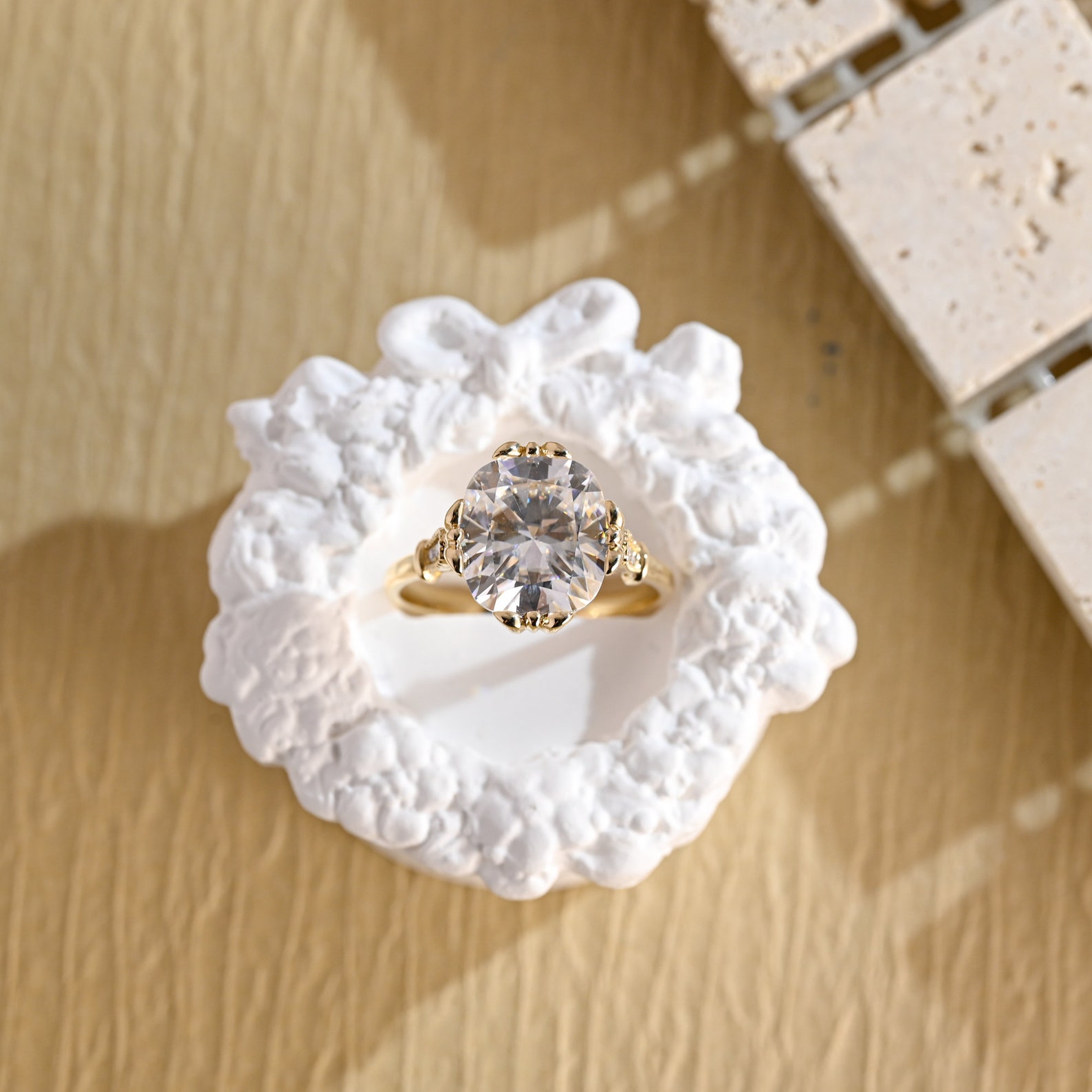 Solid Gold Old Mine Elongated Cushion Moissanite Engagement Ring - Etsy