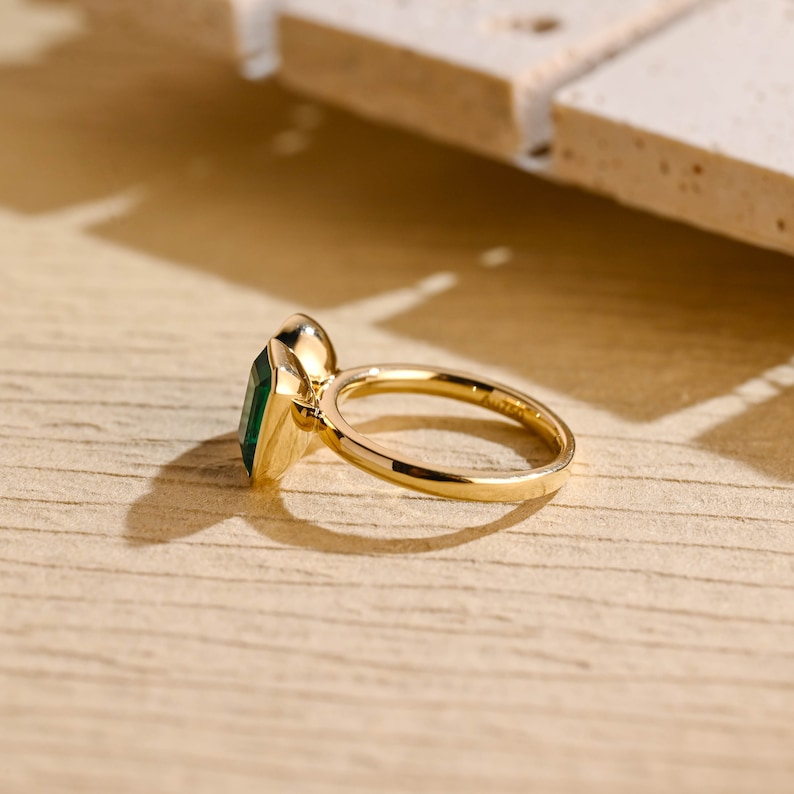 Anello di fidanzamento Toi et Moi in oro massiccio con moissanite a ...