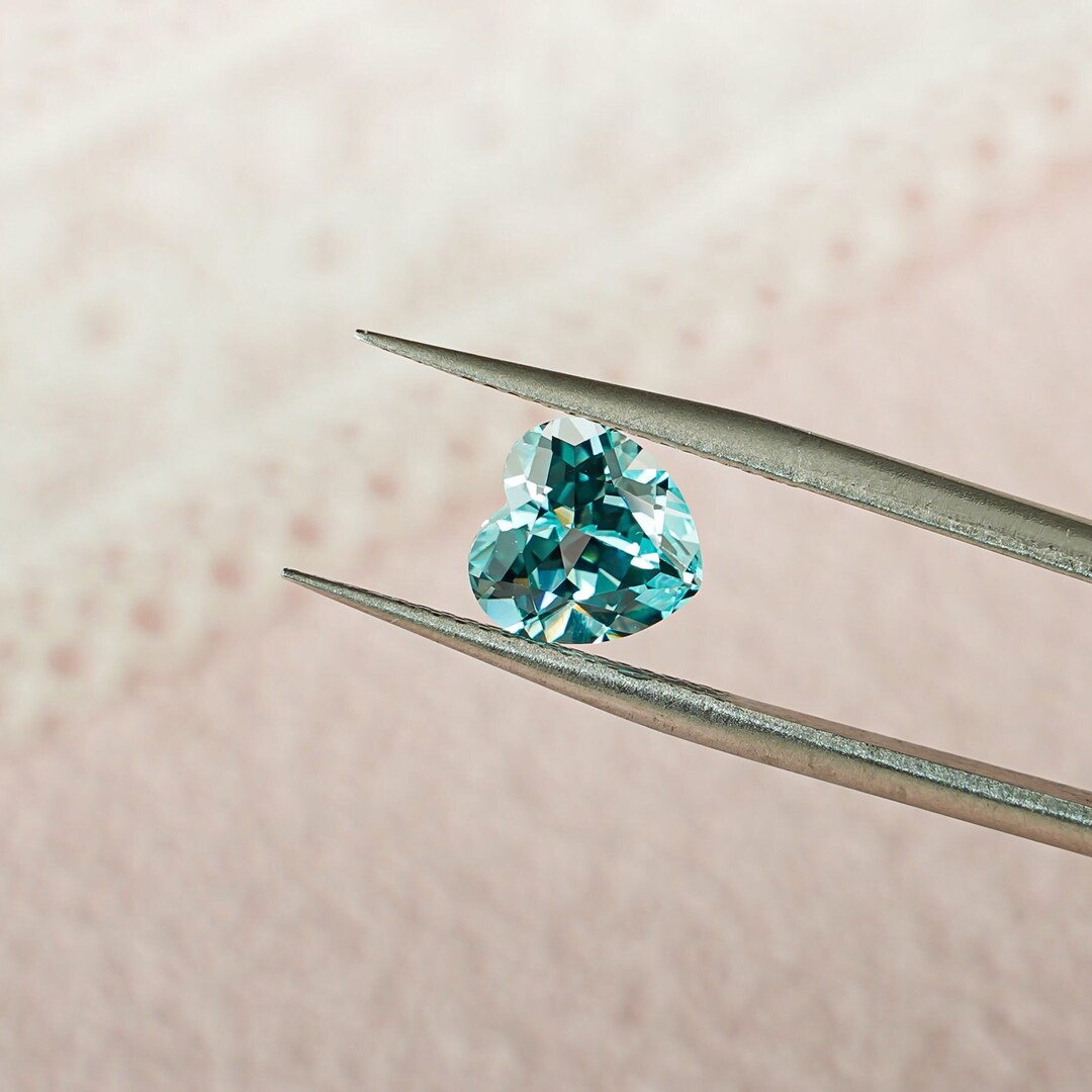 Lab Grown Heart Cut AAA Quality Light Blue Aquamarine Light Blue ...