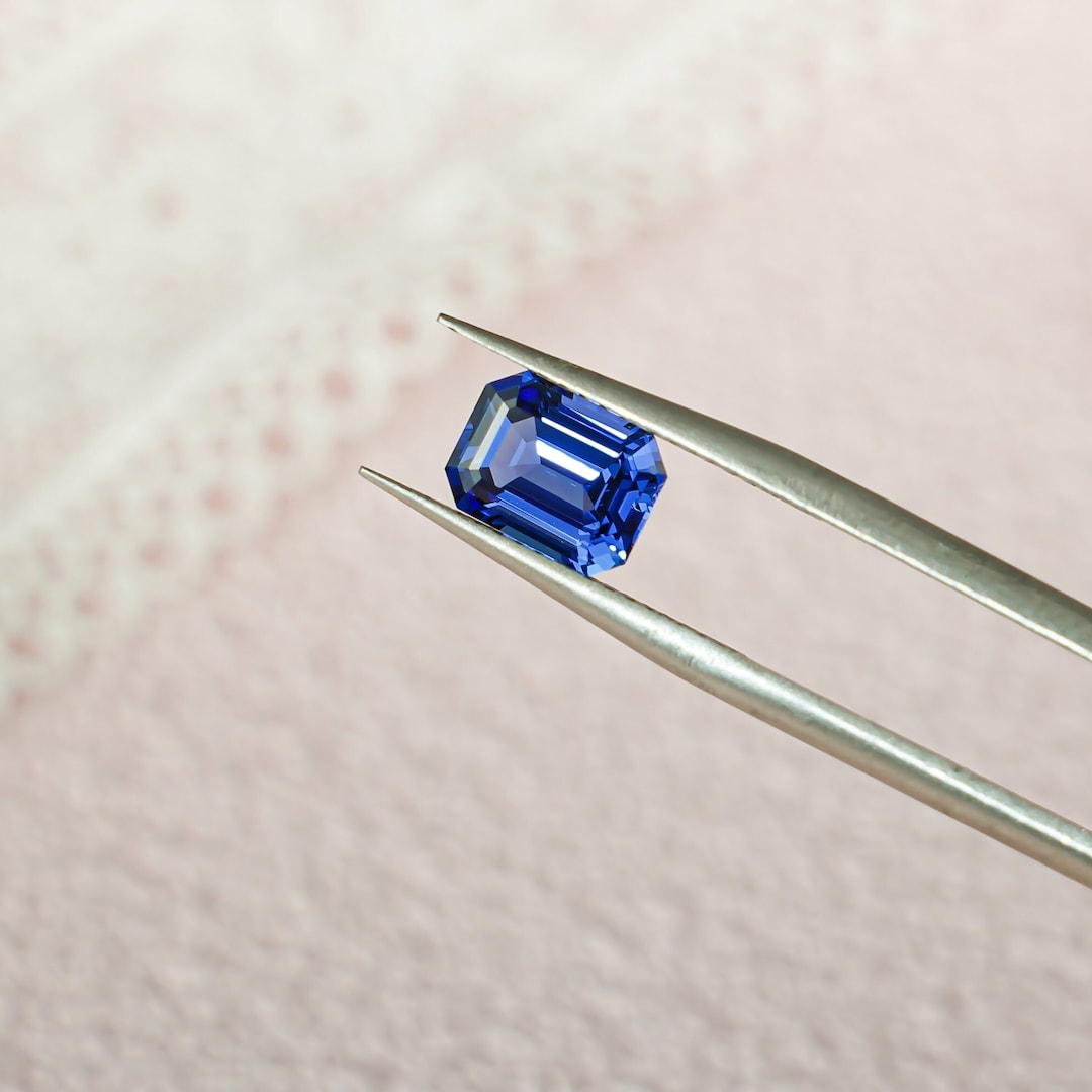 Lab Grown Emerald Cut AAA Flawless Sapphire Loose Stone for Jewelry ...
