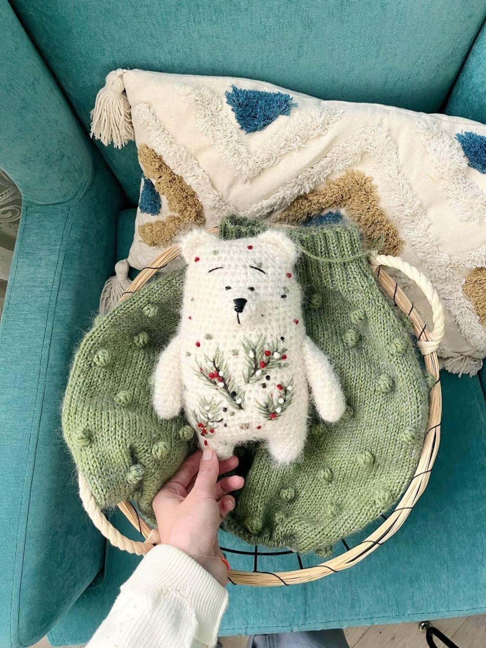 Christmas Teddy Bear Crochet Pattern – Amigurumi Bear Ornament With ...