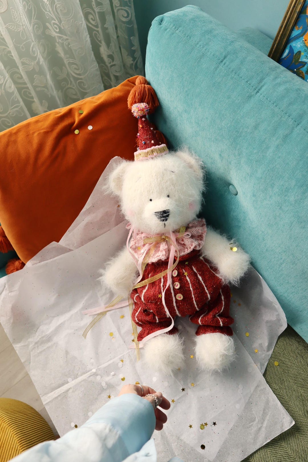 Circus Bear Knitting Pattern PDF: Retro Knitted Teddy Bear Toy - Etsy