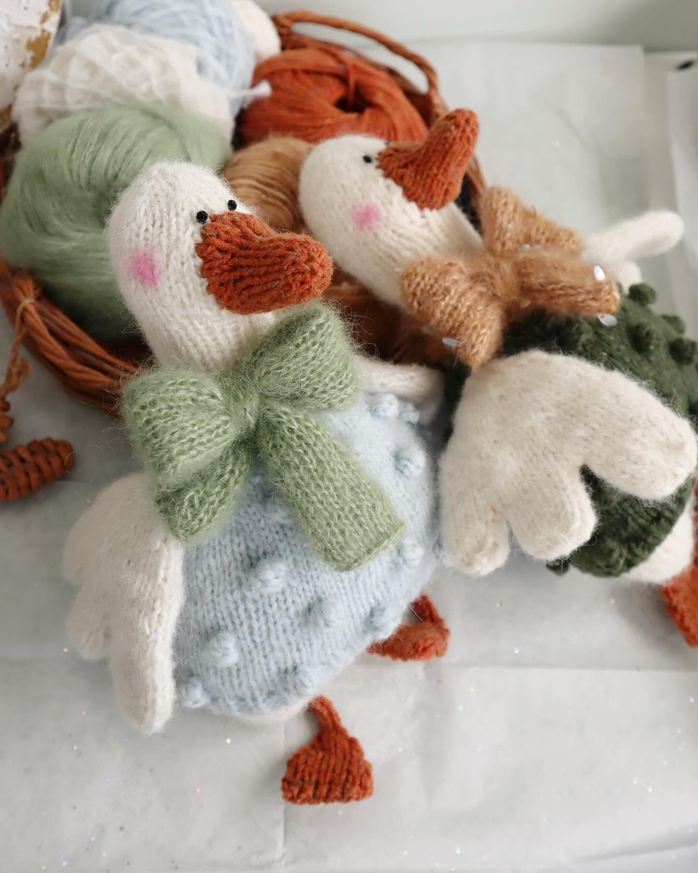 Knitted Goose Toy Pattern PDF: Stuffed Animal With Sweater (digital ...