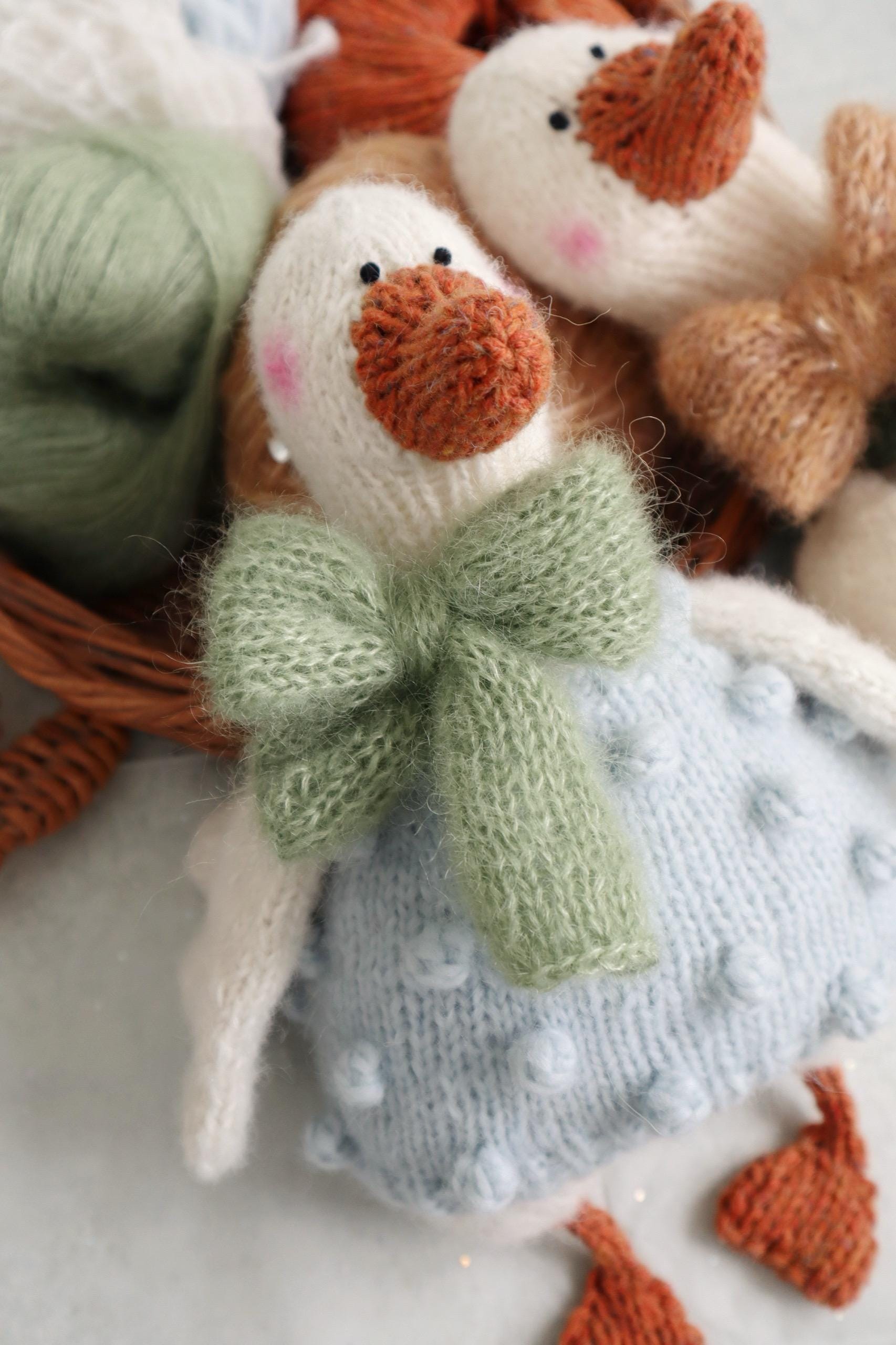 Knitted Goose Toy Pattern PDF: Stuffed Animal With Sweater (digital ...