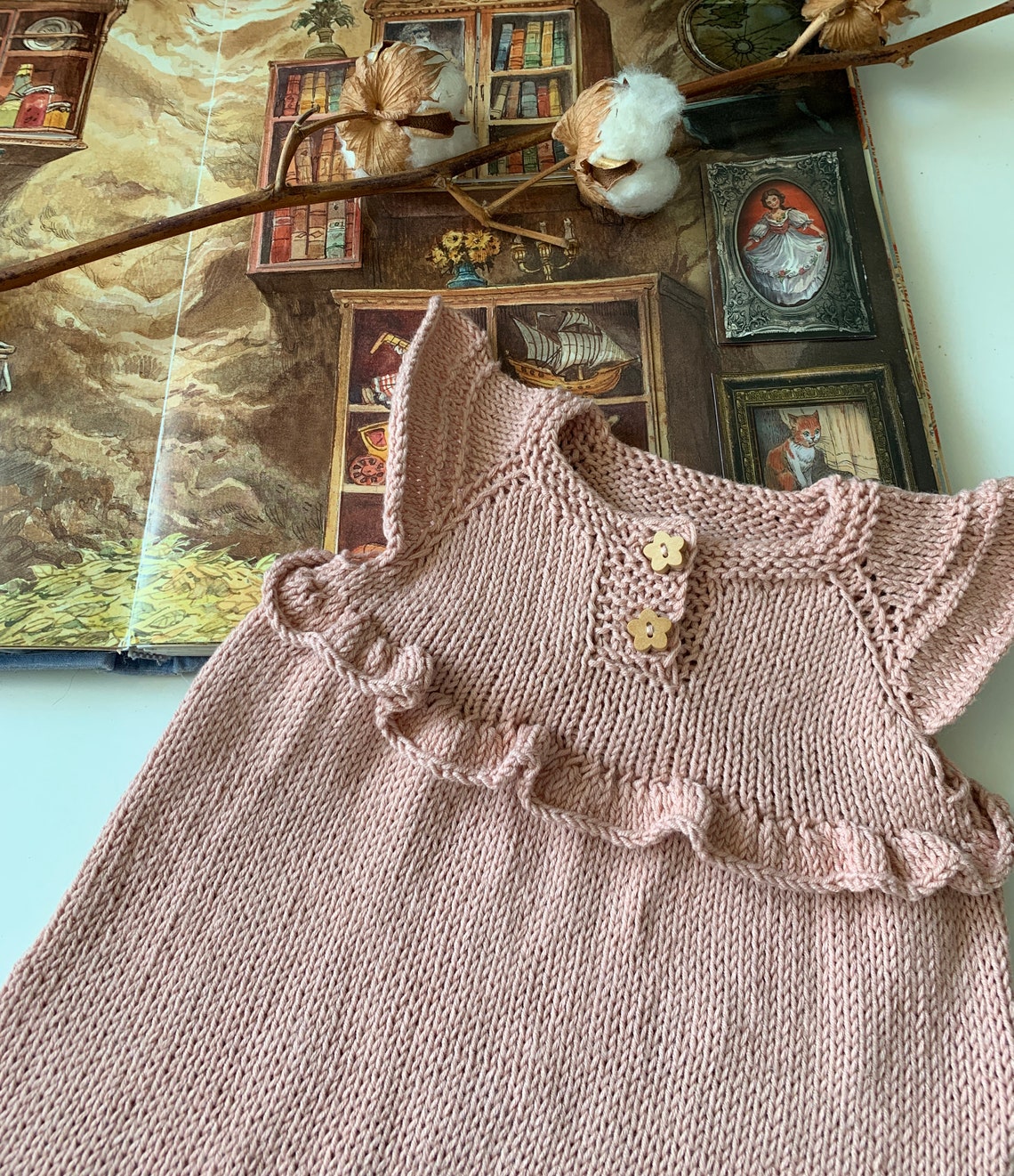 DRESS KNITTING PATTERN, Girl's Knit Dress Pattern, Easy Knit Baby Dress ...