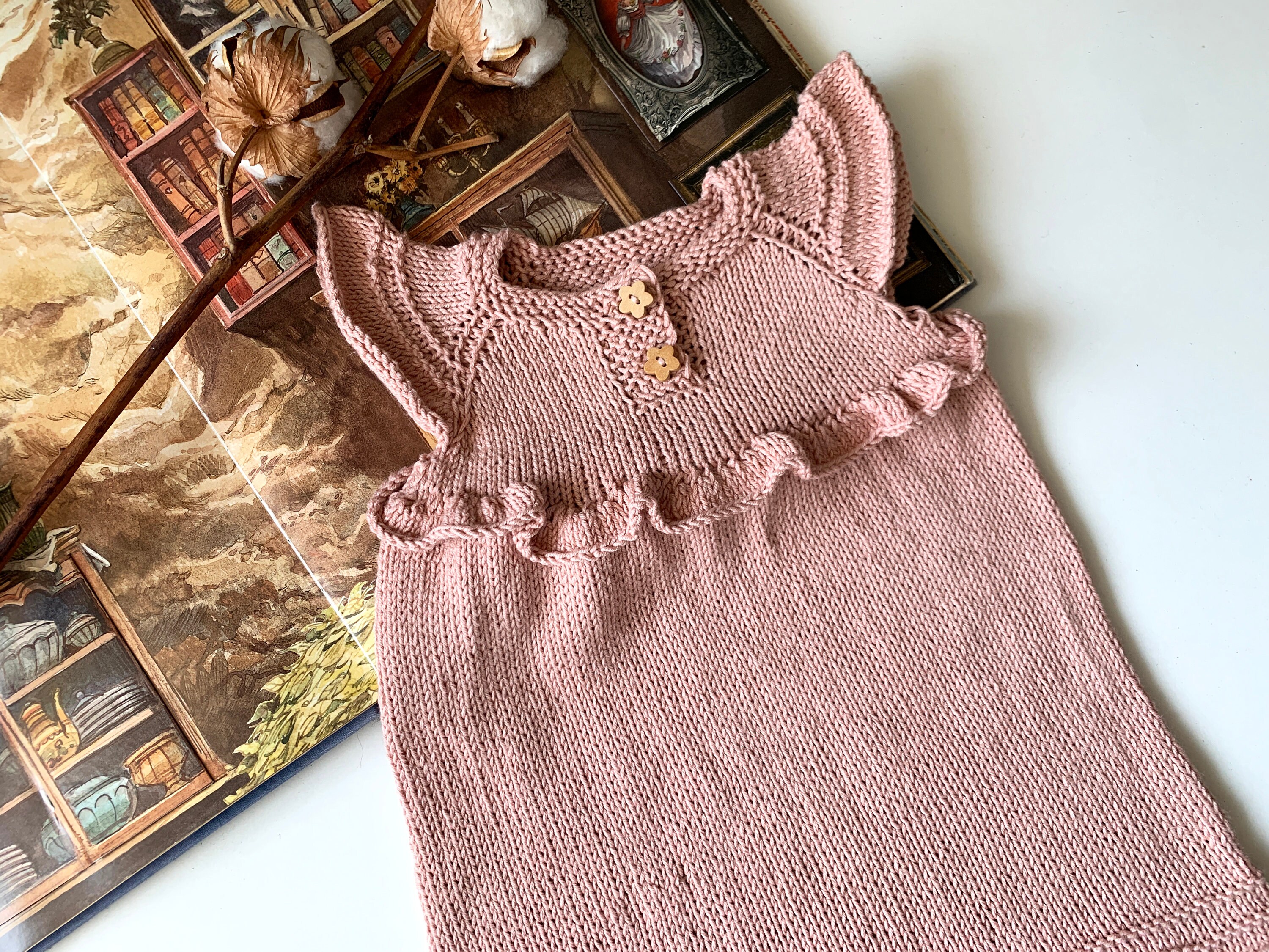 DRESS KNITTING PATTERN, Girl's Knit Dress Pattern, Easy Knit Baby Dress ...