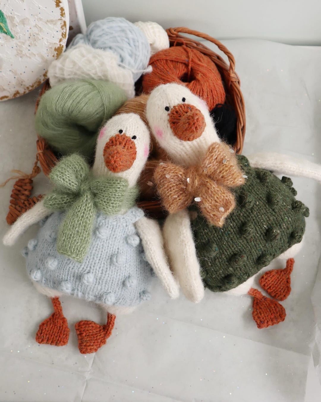 Knitted Goose Toy Pattern PDF: Stuffed Animal With Sweater (digital ...