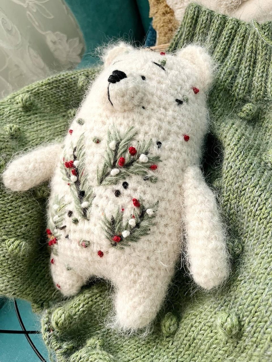 Christmas Teddy Bear Crochet Pattern – Amigurumi Bear Ornament With ...